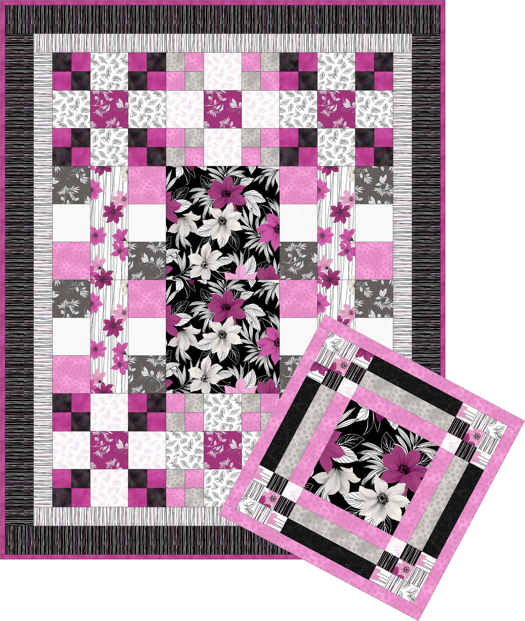 Lola's Bouquet Quilt & Pillow Set AV-136e - Downloadable Pattern ...