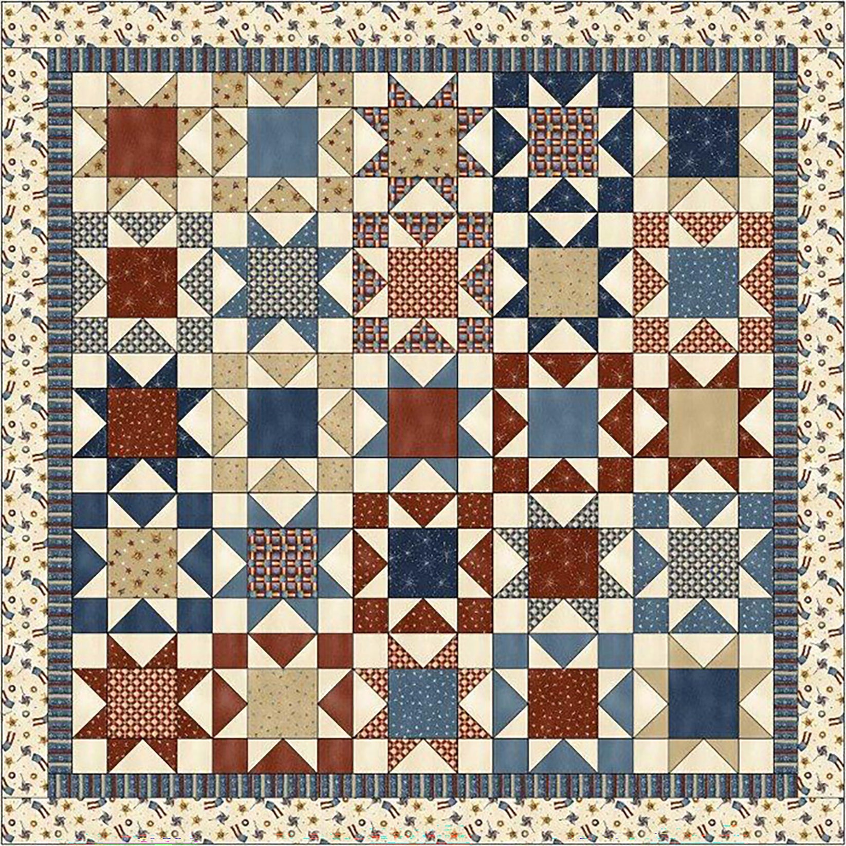 Patriotic Stars Quilt BL2-124e - Downloadable Pattern – QuiltWoman.com