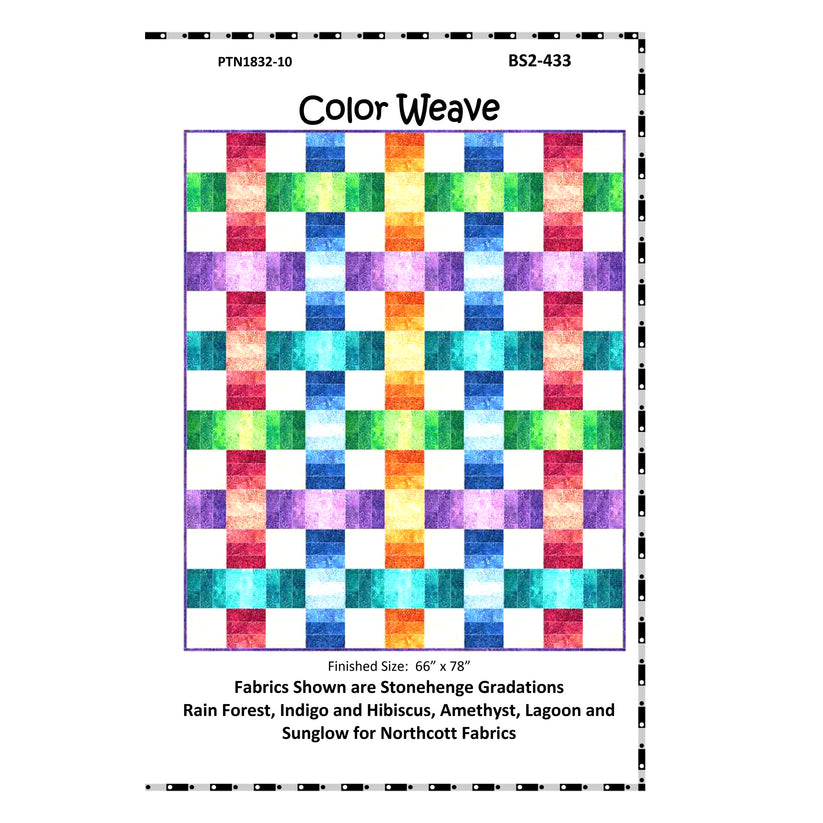 Color Weave Quilt Pattern BS2-433 (advanced beginner, lap and throw ...