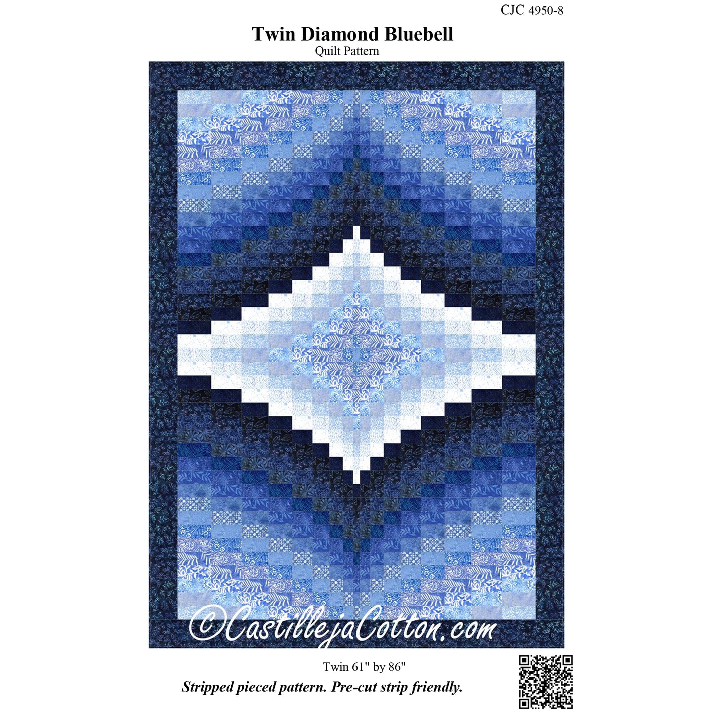 Twin Diamond Bluebell Quilt CJC-49508e - Downloadable Pattern ...