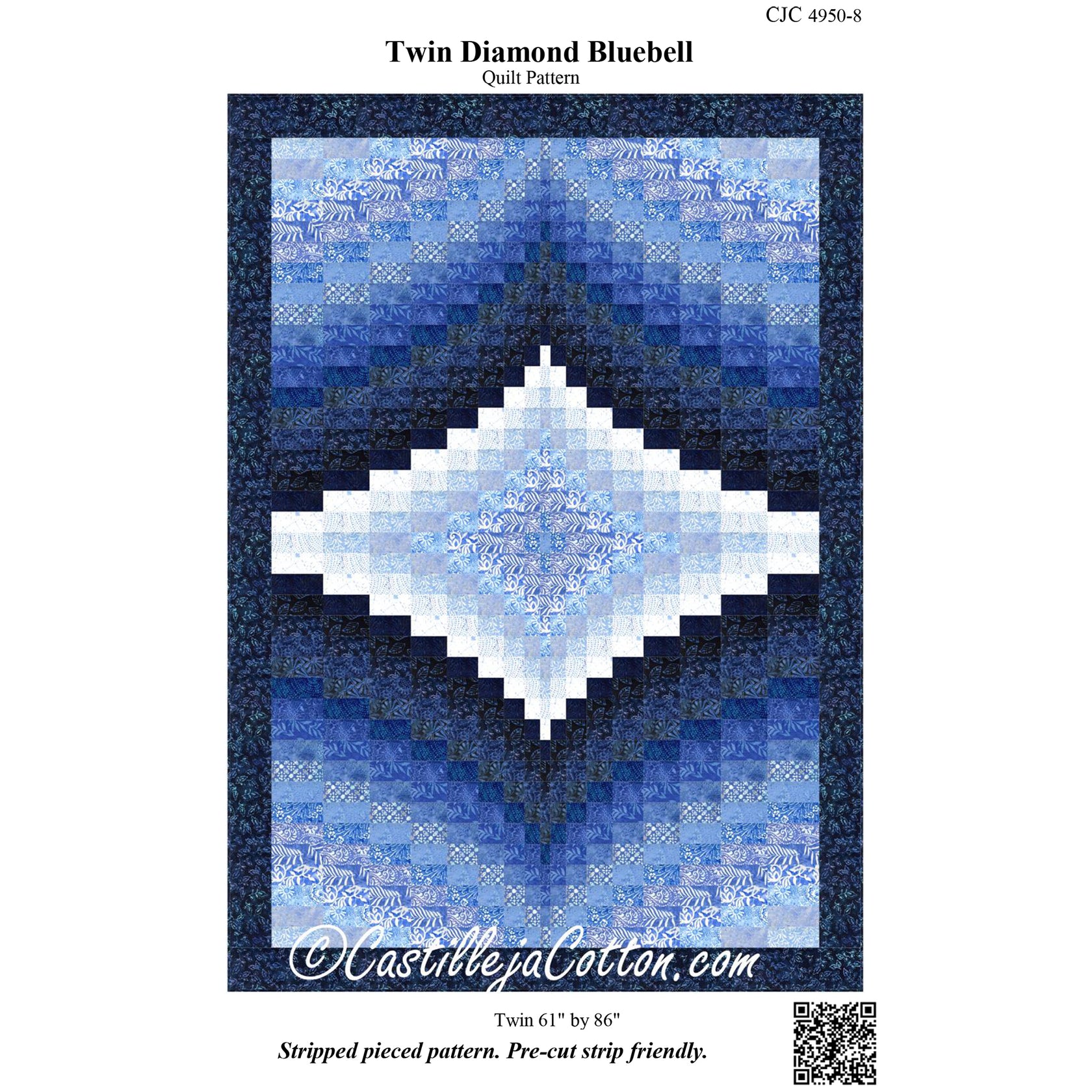 Twin Diamond Bluebell Quilt CJC-49508e - Downloadable Pattern ...