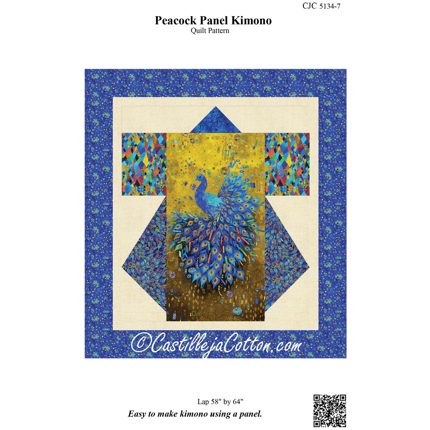 Peacock Panel Kimono Quilt CJC-51347e - Downloadable Pattern ...