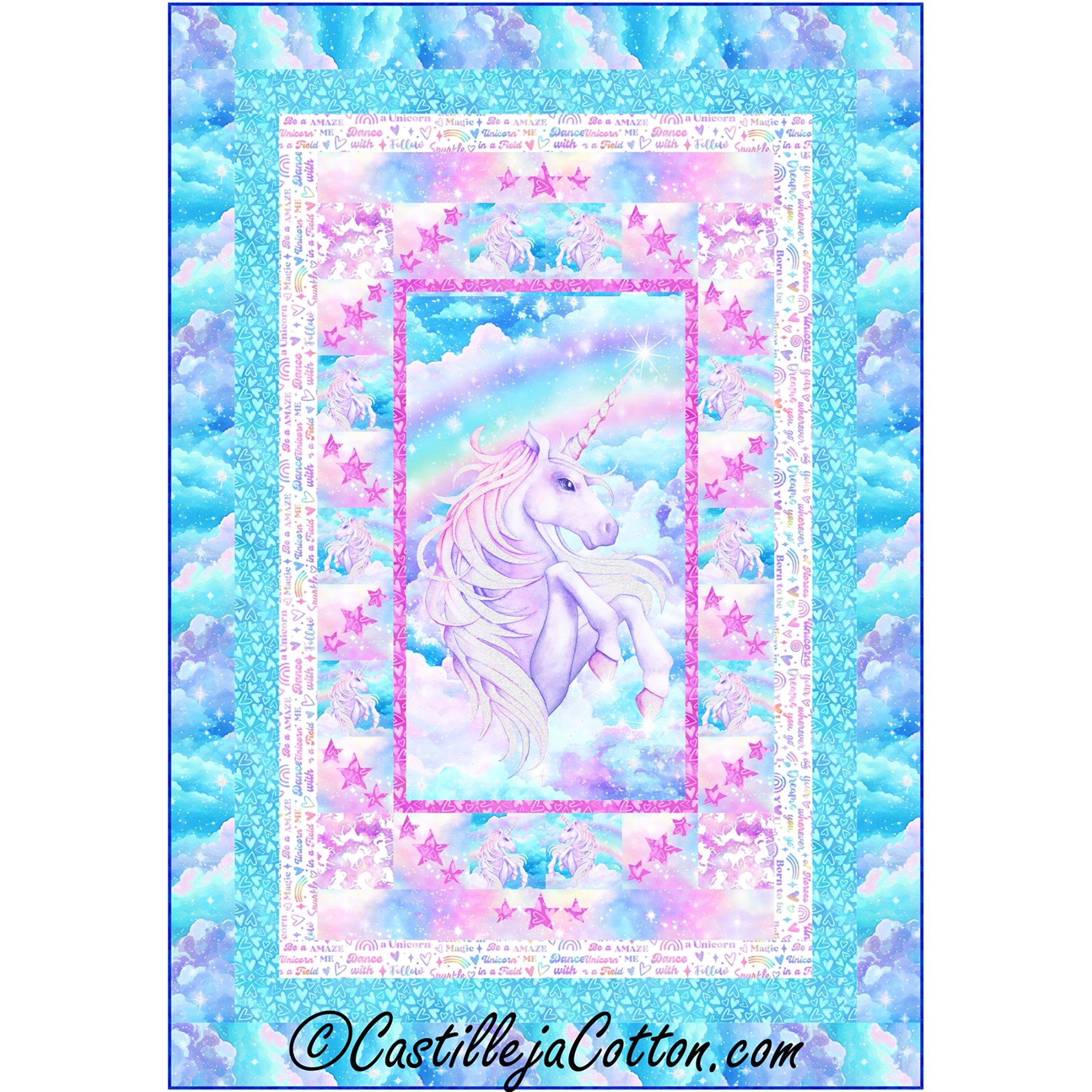 Unicorn Sparkle Twin Quilt CJC-51863e - Downloadable Pattern ...
