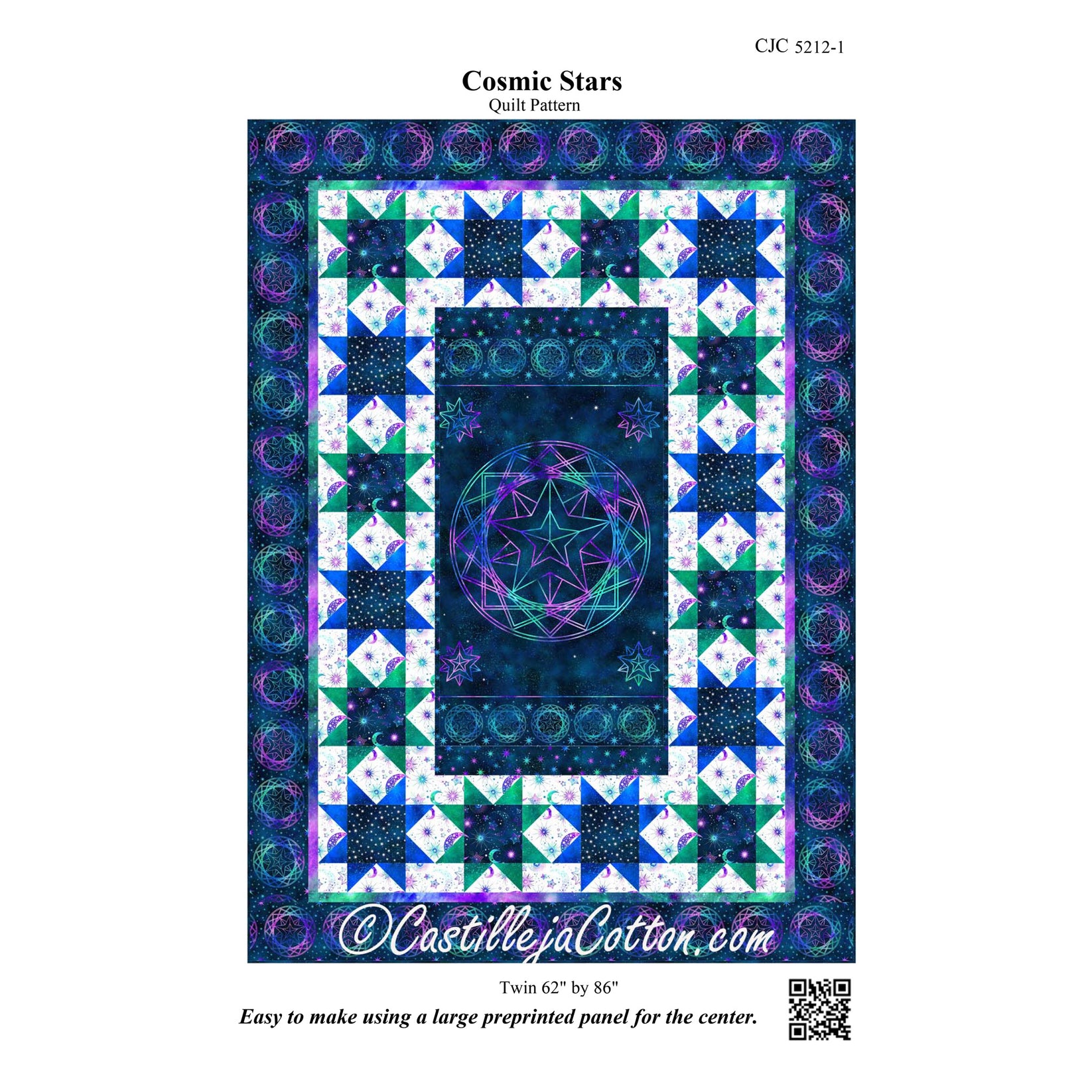 Cosmic Stars Quilt Pattern CJC-52121 (advanced beginner, twin ...