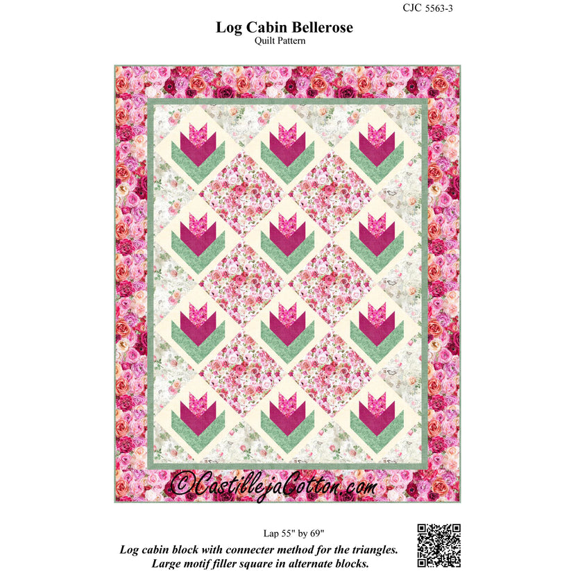 Log Cabin Bellerose Quilt CJC-55633e - Downloadable Pattern ...