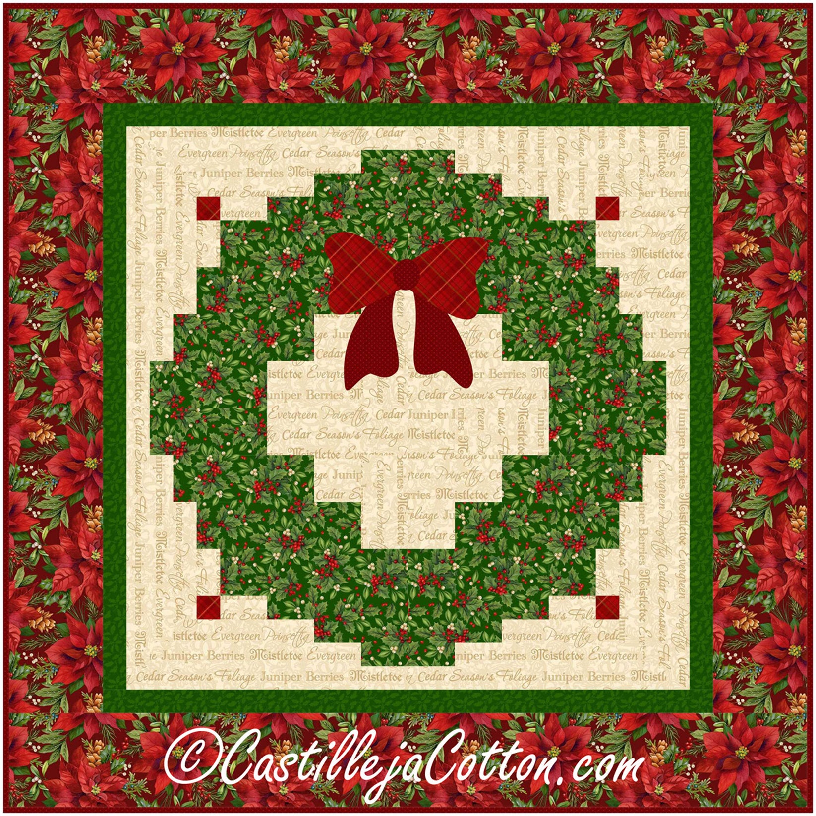 Christmas Log Cabin Wreath Wall Hanging CJC-56182e - Downloadable Patt ...