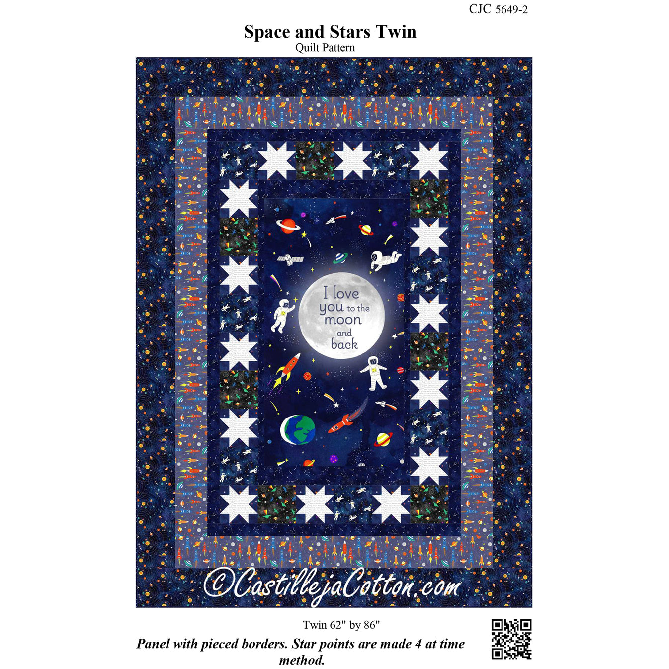 Space and Stars Twin Quilt CJC-56492e - Downloadable Pattern ...