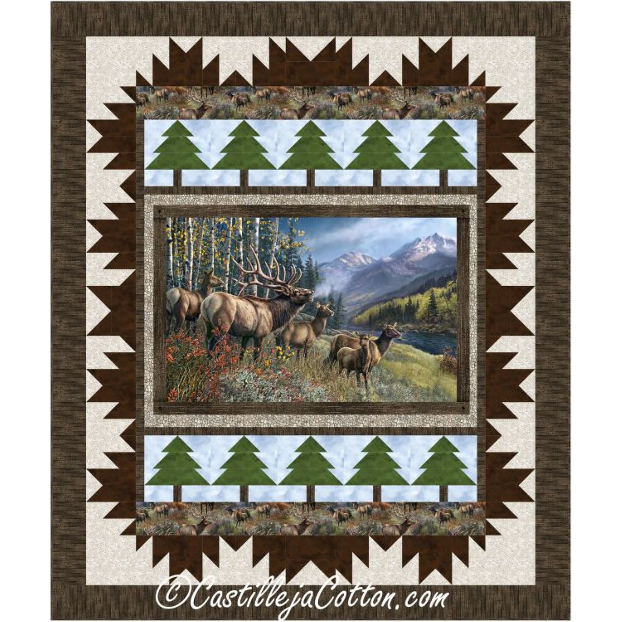 Elk in the Mountains Quilt CJC-57992e - Downloadable Pattern ...