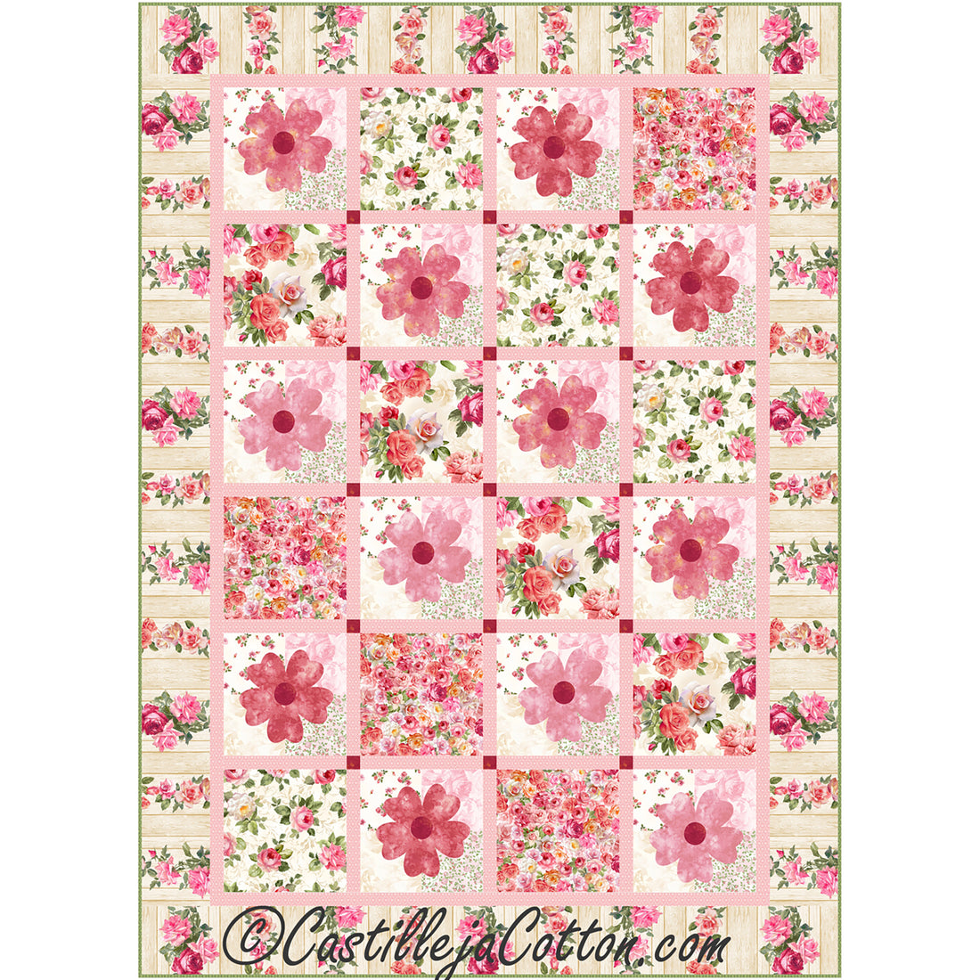 Romance Roses Quilt Pattern CJC-58021 (intermediate, lap, throw ...