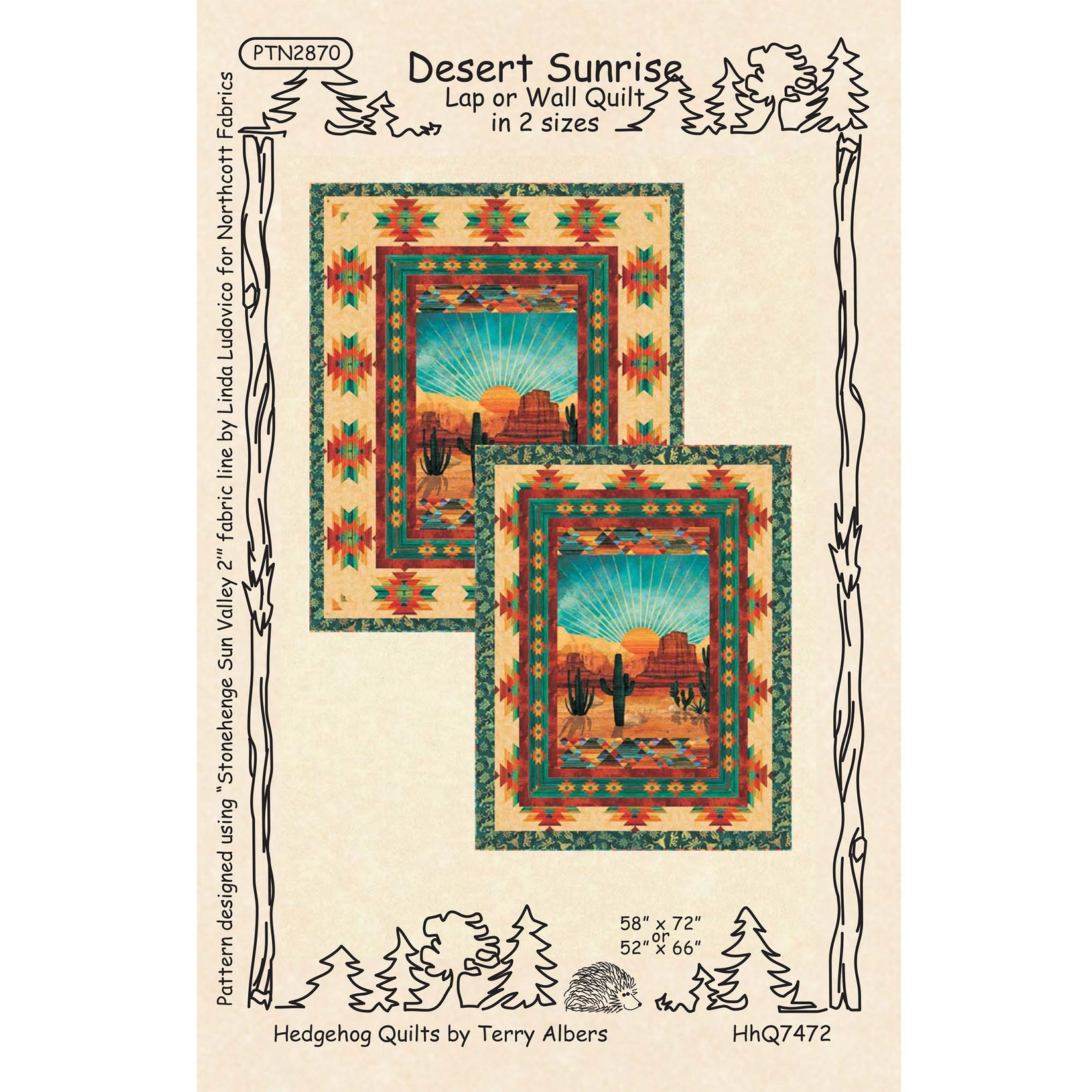 Desert Sunrise Lap or Wall Quilt HHQ-7472e - Downloadable Pattern ...