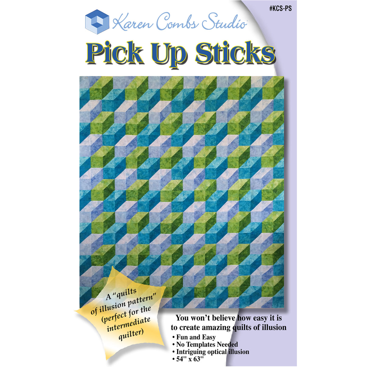 Pick Up Sticks Quilt Pattern KCS-PS (intermediate, lap, throw ...