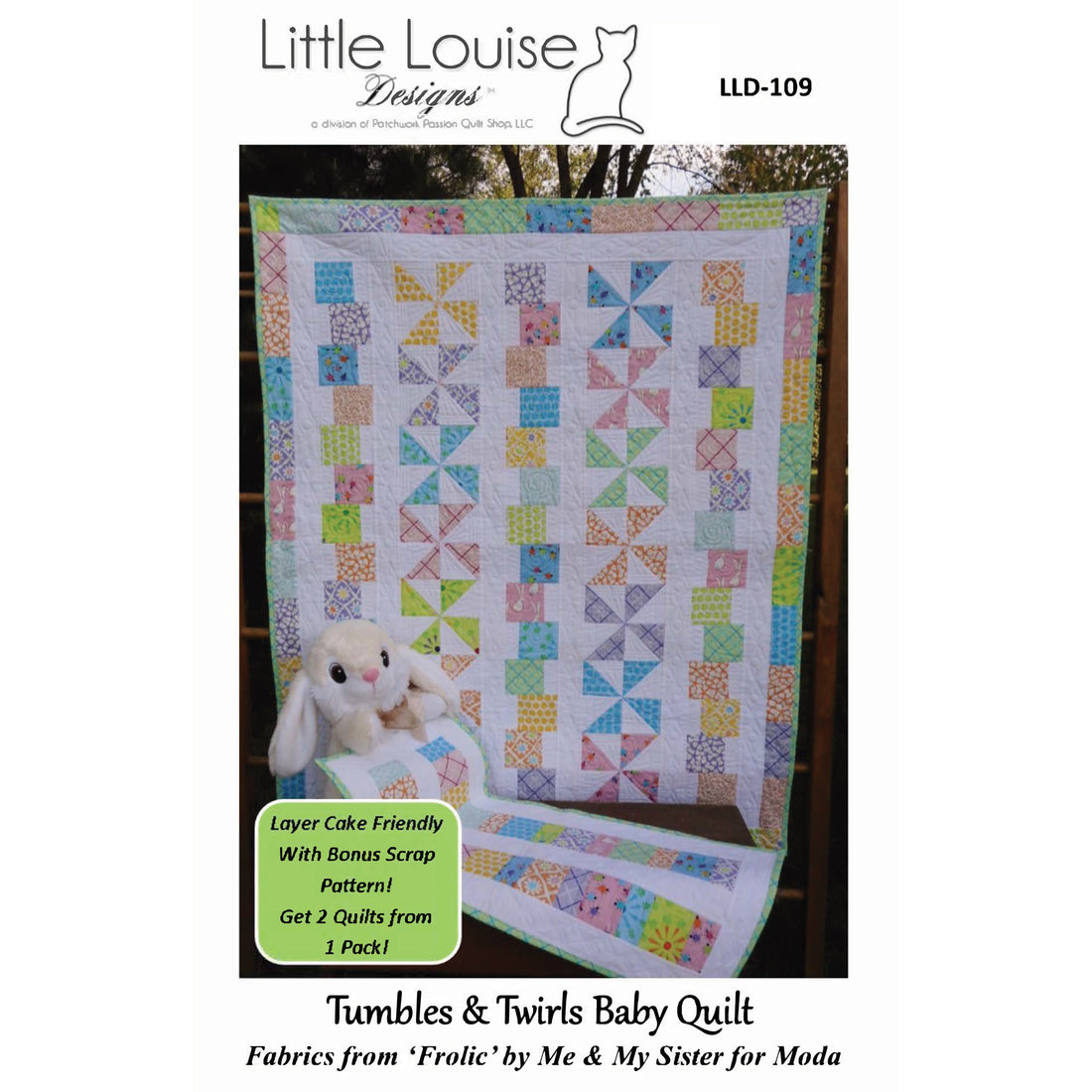 Tumbles & Twirls Baby Quilt Pattern LLD-109 (advanced beginner, crib ...