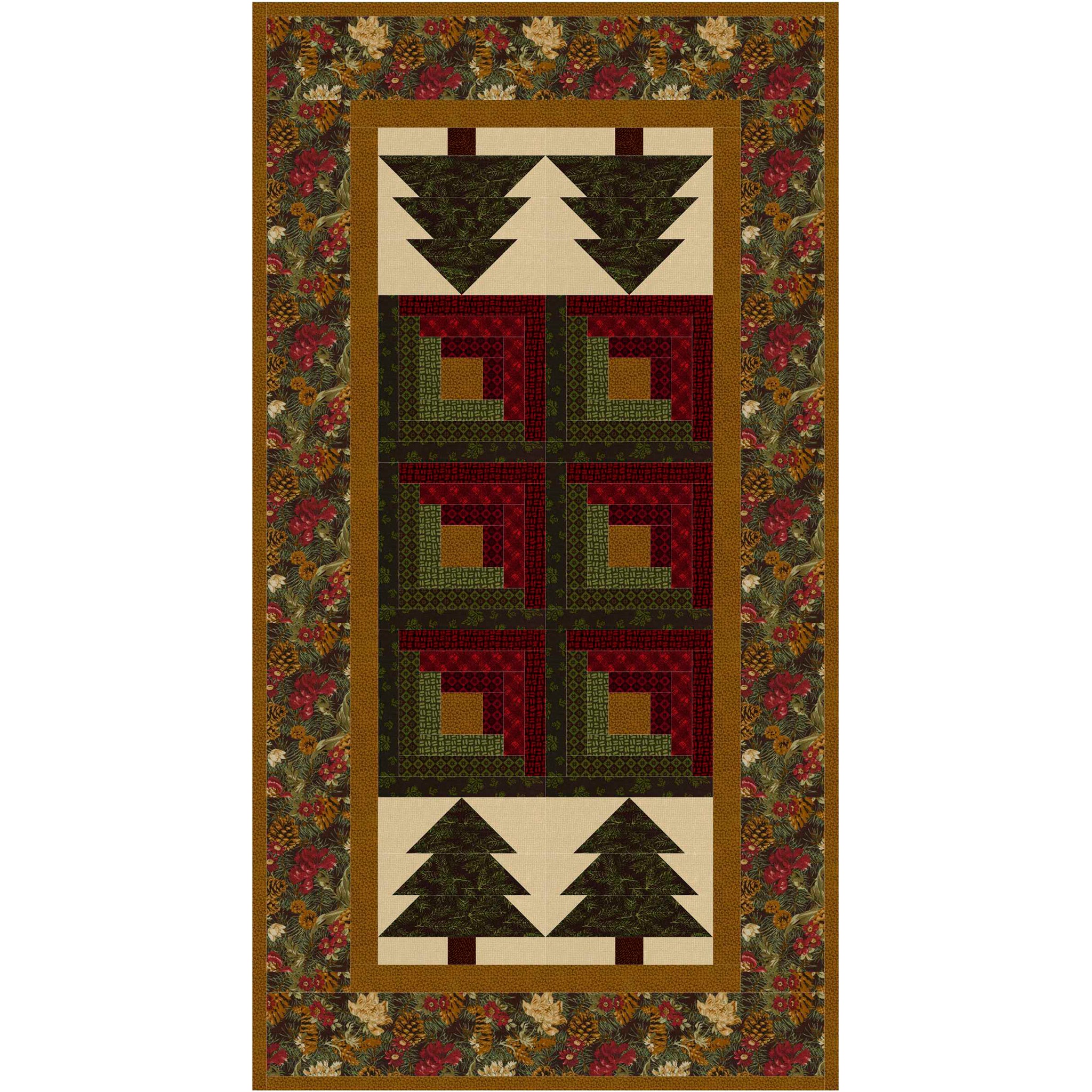 Log Cabin in the Pines Table Runner MF-201e - Downloadable Pattern ...