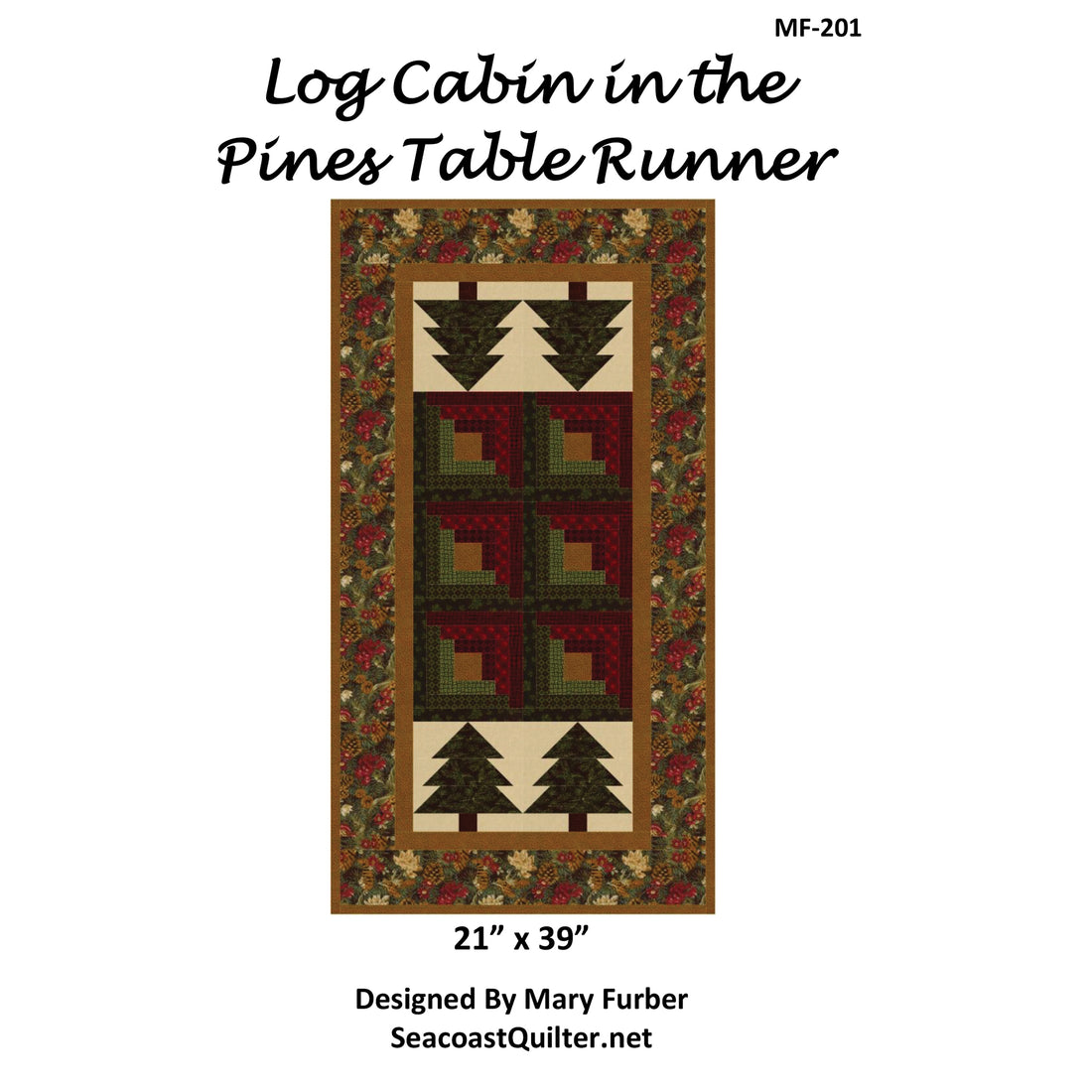 Log Cabin in the Pines Table Runner MF-201e - Downloadable Pattern ...
