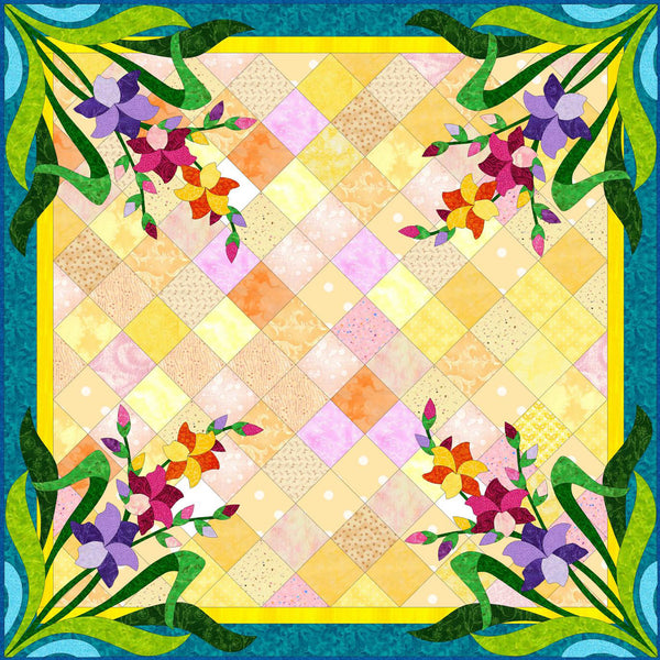 August Gladiola Quilt MGD-807e - Downloadable Pattern – QuiltWoman.com