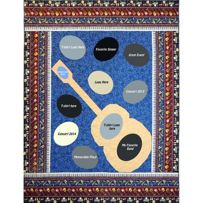 Rockin' Guitar T-Shirt Quilt NDD-142e - Downloadable Pattern ...