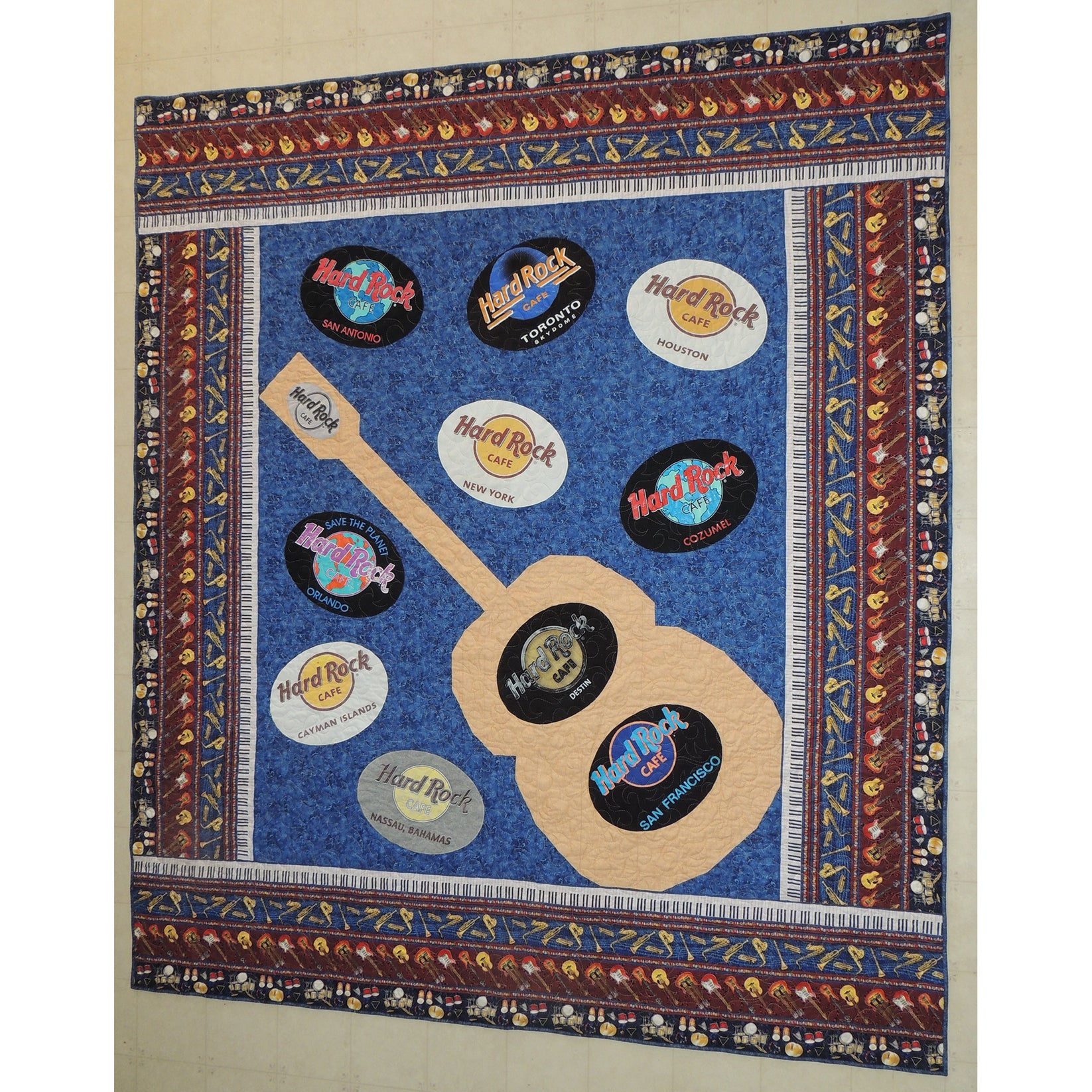Rockin' Guitar T-Shirt Quilt NDD-142e - Downloadable Pattern ...