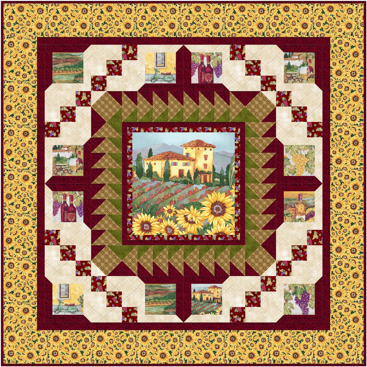 Wine and Flowers Quilt NH-2344e - Downloadable Pattern – QuiltWoman.com