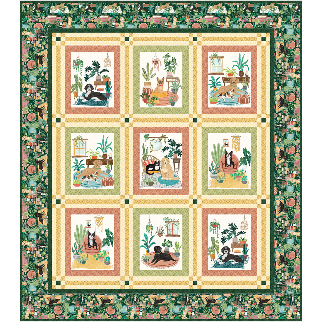 Homebodies Pups & Felines Quilt NH-2505e - Downloadable Pattern ...