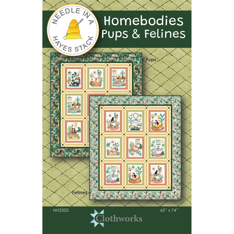 Homebodies Pups & Felines Quilt NH-2505e - Downloadable Pattern ...