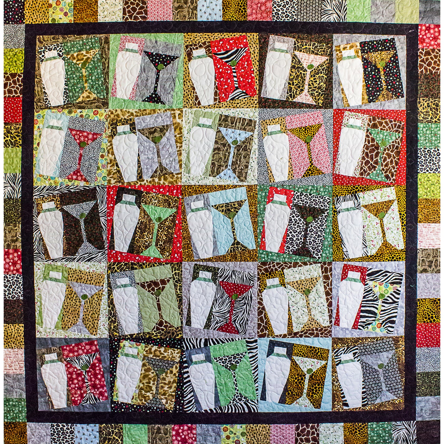 Martini Glass and Shaker Quilt OLQ-106e - Downloadable Pattern ...