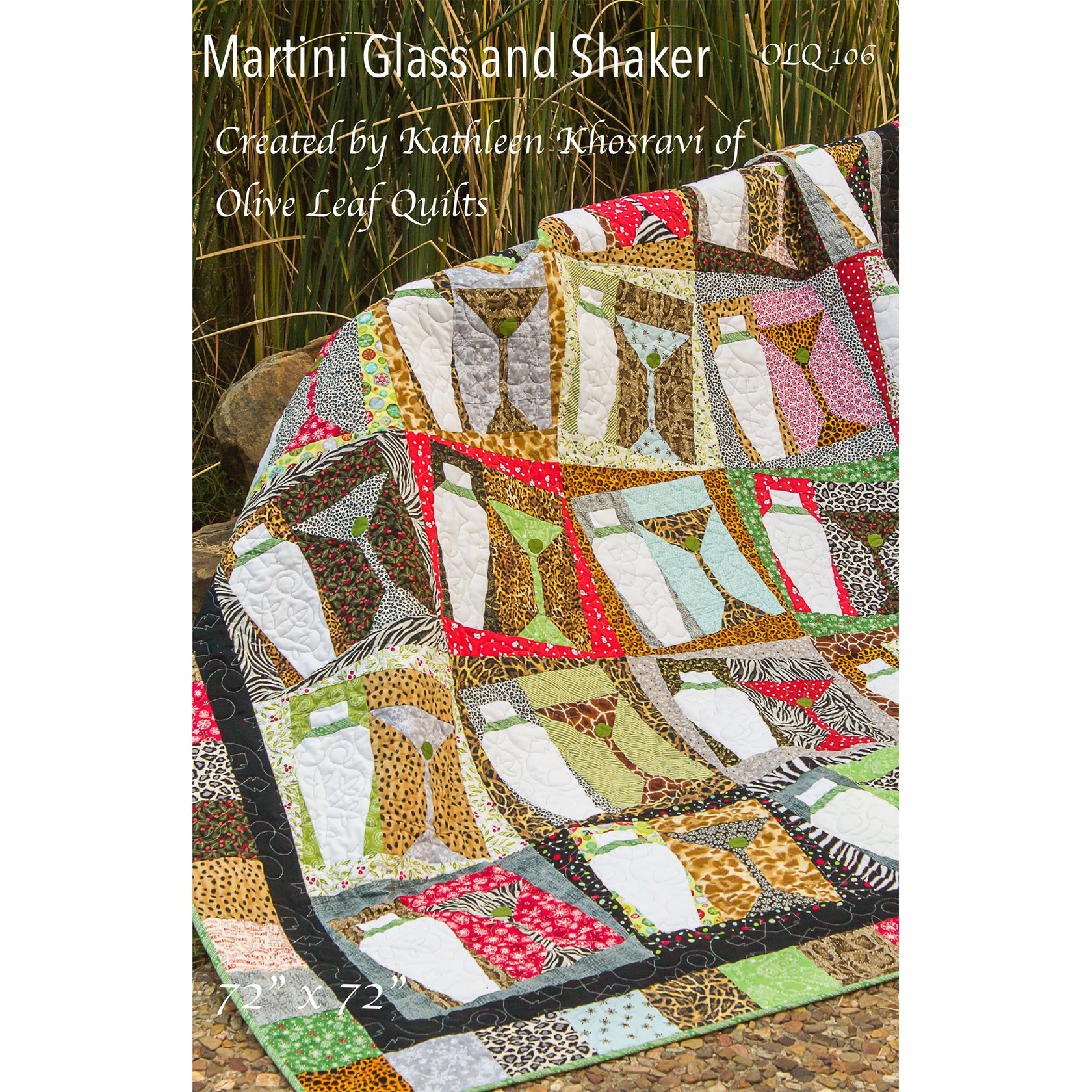 Martini Glass and Shaker Quilt OLQ-106e - Downloadable Pattern ...