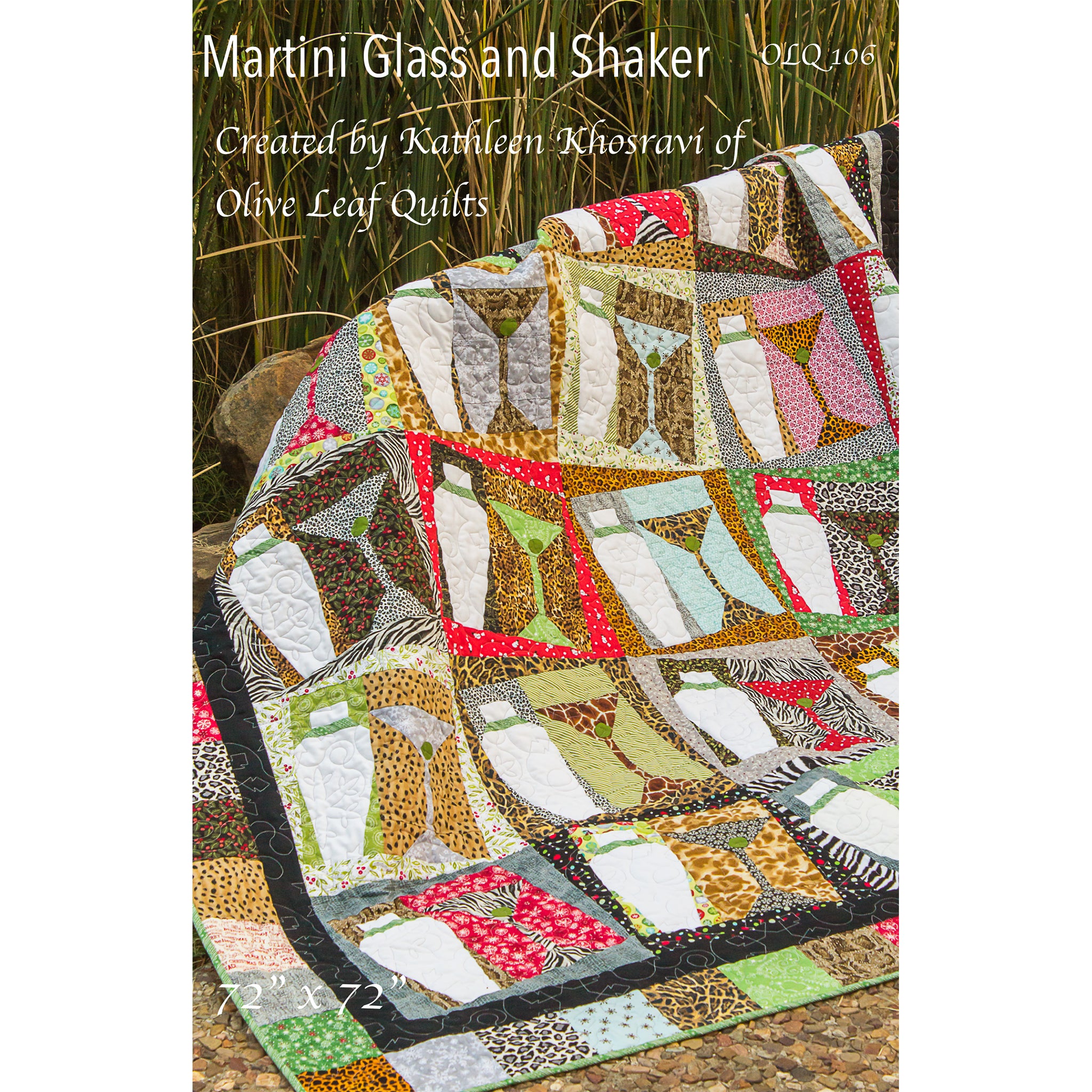 Martini Glass and Shaker Quilt OLQ-106e - Downloadable Pattern ...