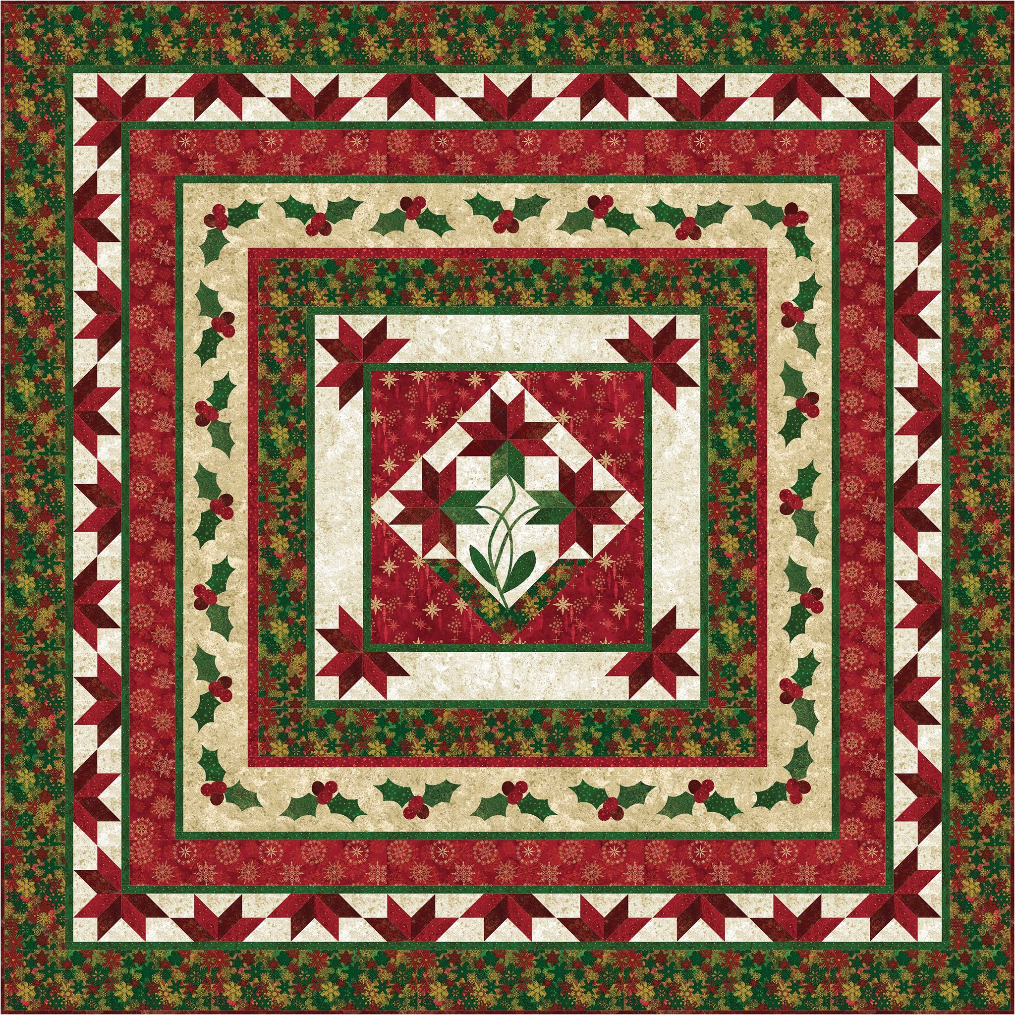 Poinsettia Medallion Quilt PC-144e - Downloadable Pattern – QuiltWoman.com