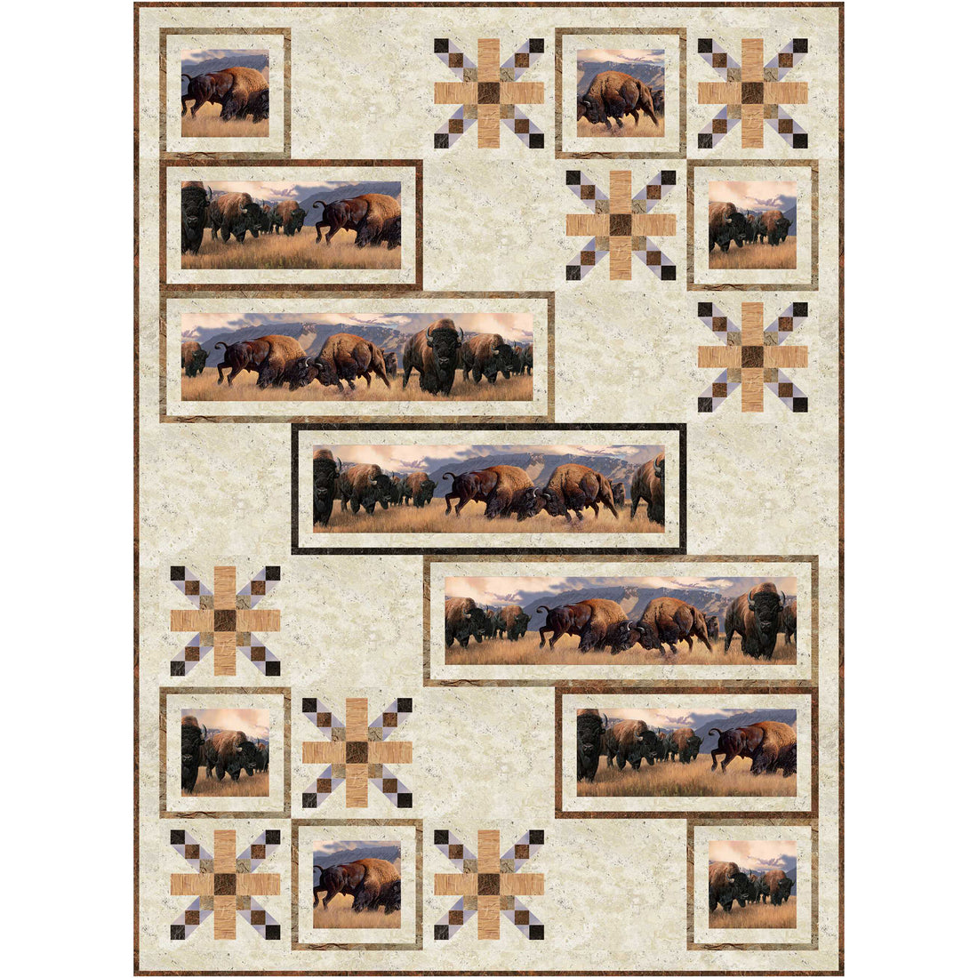 Bison at the Border Quilt PC-209e - Downloadable Pattern – QuiltWoman.com