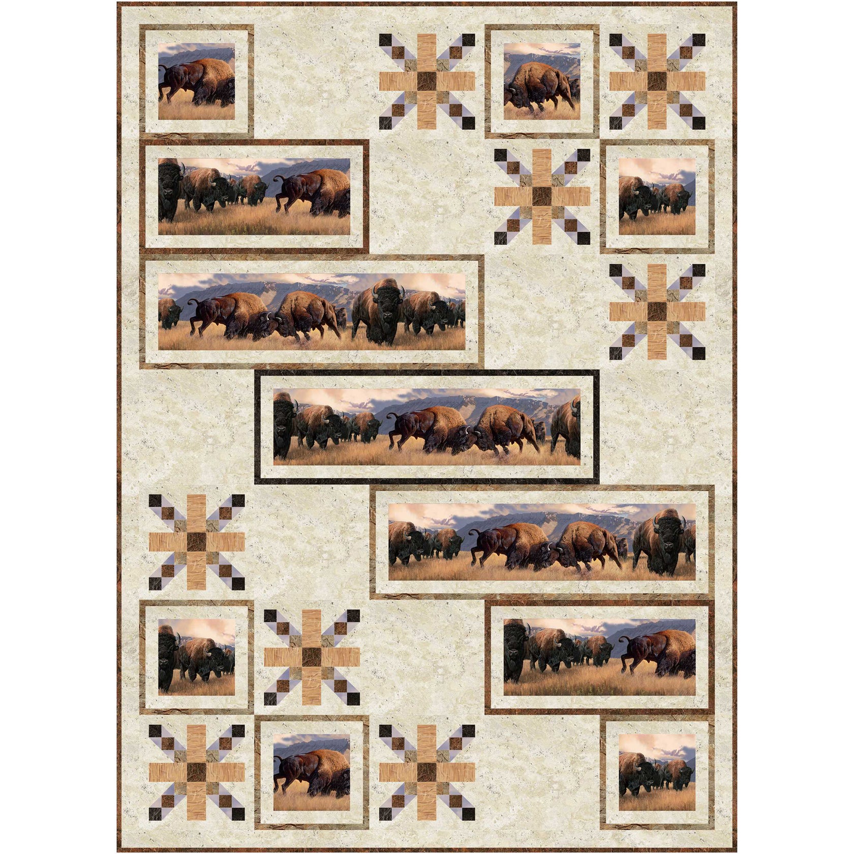 Bison at the Border Quilt PC-209e - Downloadable Pattern – QuiltWoman.com