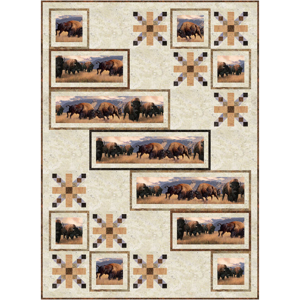 Bison at the Border Quilt PC-209e - Downloadable Pattern – QuiltWoman.com
