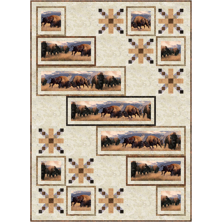 Bison at the Border Quilt PC-209e - Downloadable Pattern – QuiltWoman.com