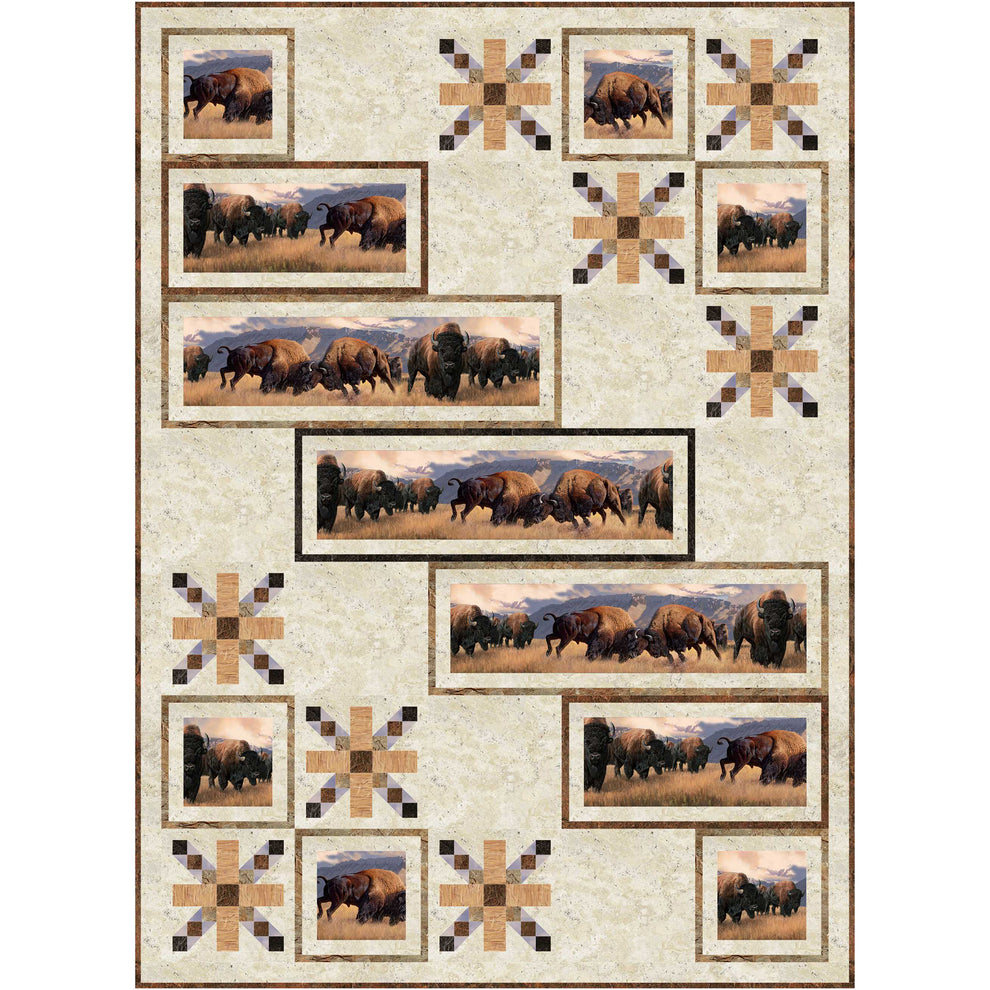 Bison at the Border Quilt PC-209e - Downloadable Pattern – QuiltWoman.com