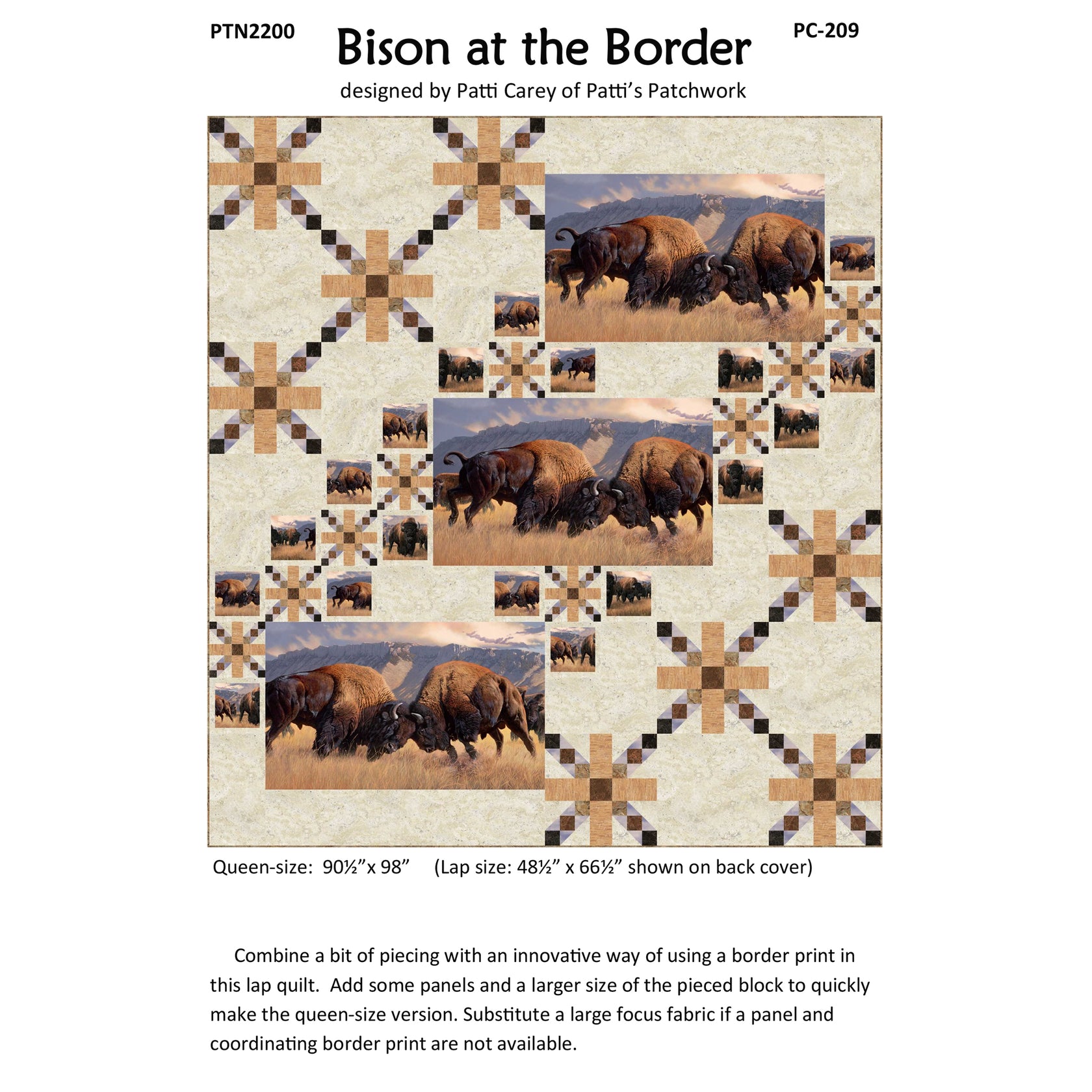 Bison at the Border Quilt PC-209e - Downloadable Pattern – QuiltWoman.com