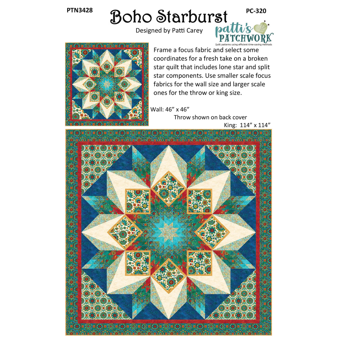 Boho Starburst Quilt PC-320e - Downloadable Pattern – QuiltWoman.com