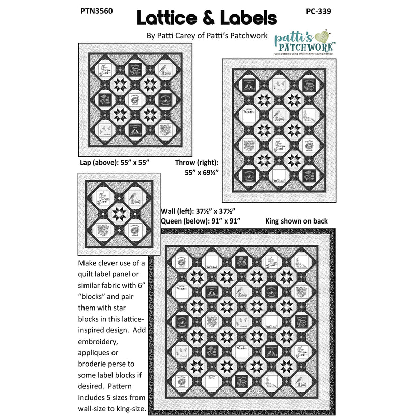 Lattice & Labels Quilt Pattern PC-339 - Paper Pattern – QuiltWoman.com