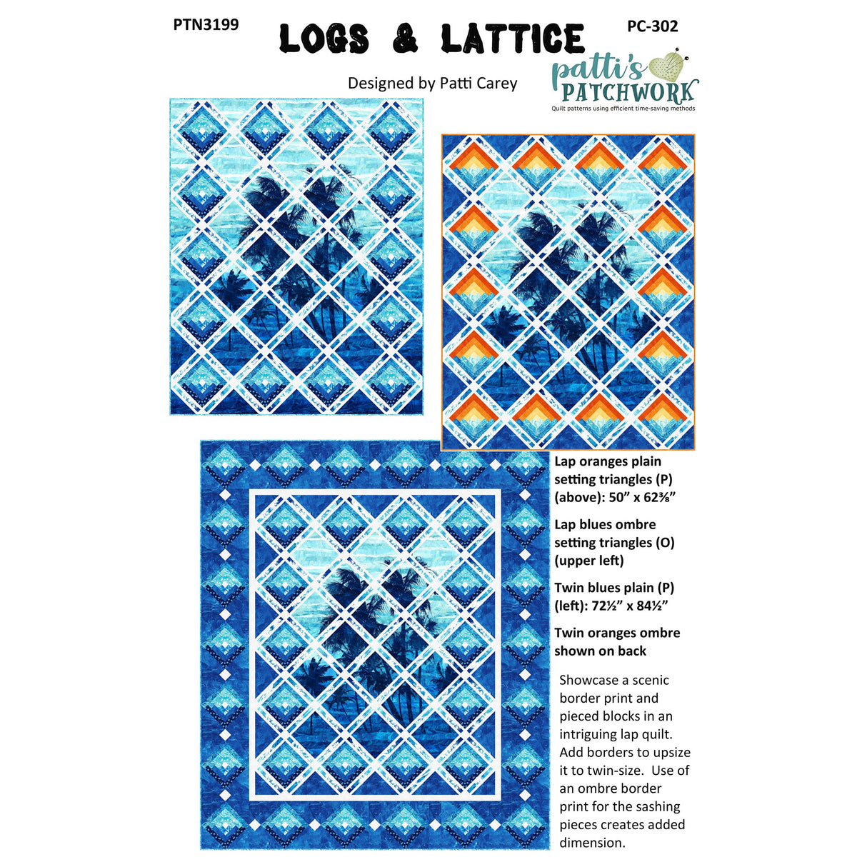 Logs & Lattice Quilt PC-302e - Downloadable Pattern – QuiltWoman.com