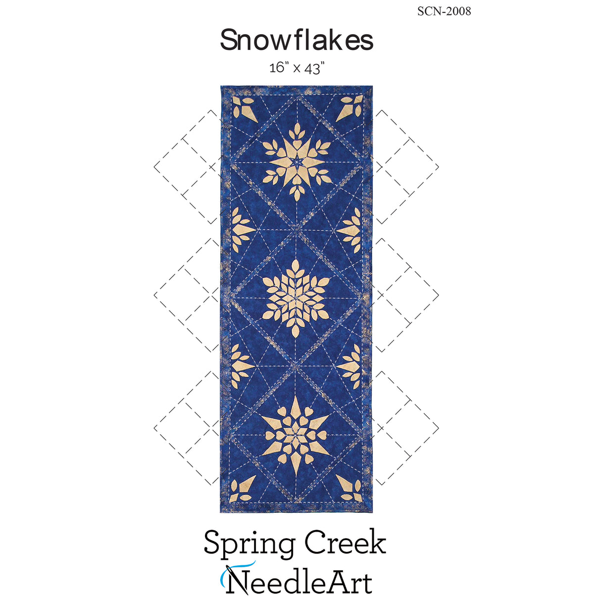 Snowflakes Table Runner SCN-2008e - Downloadable Pattern – QuiltWoman.com