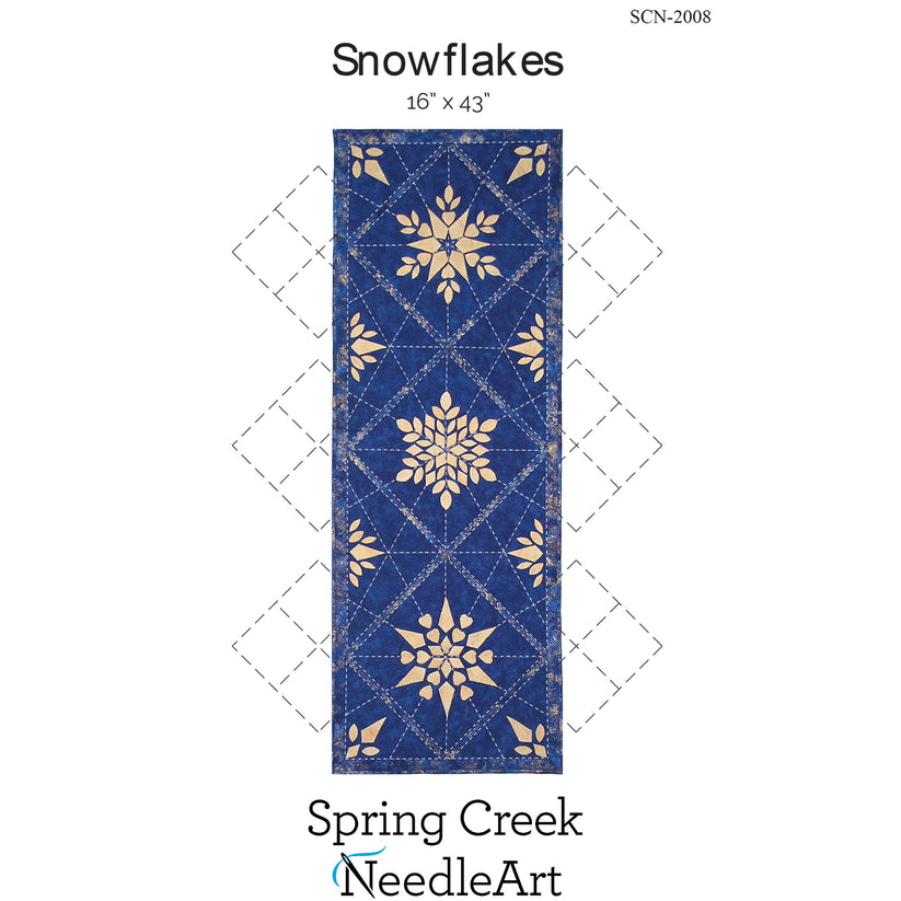 Snowflakes Table Runner SCN-2008e - Downloadable Pattern – QuiltWoman.com
