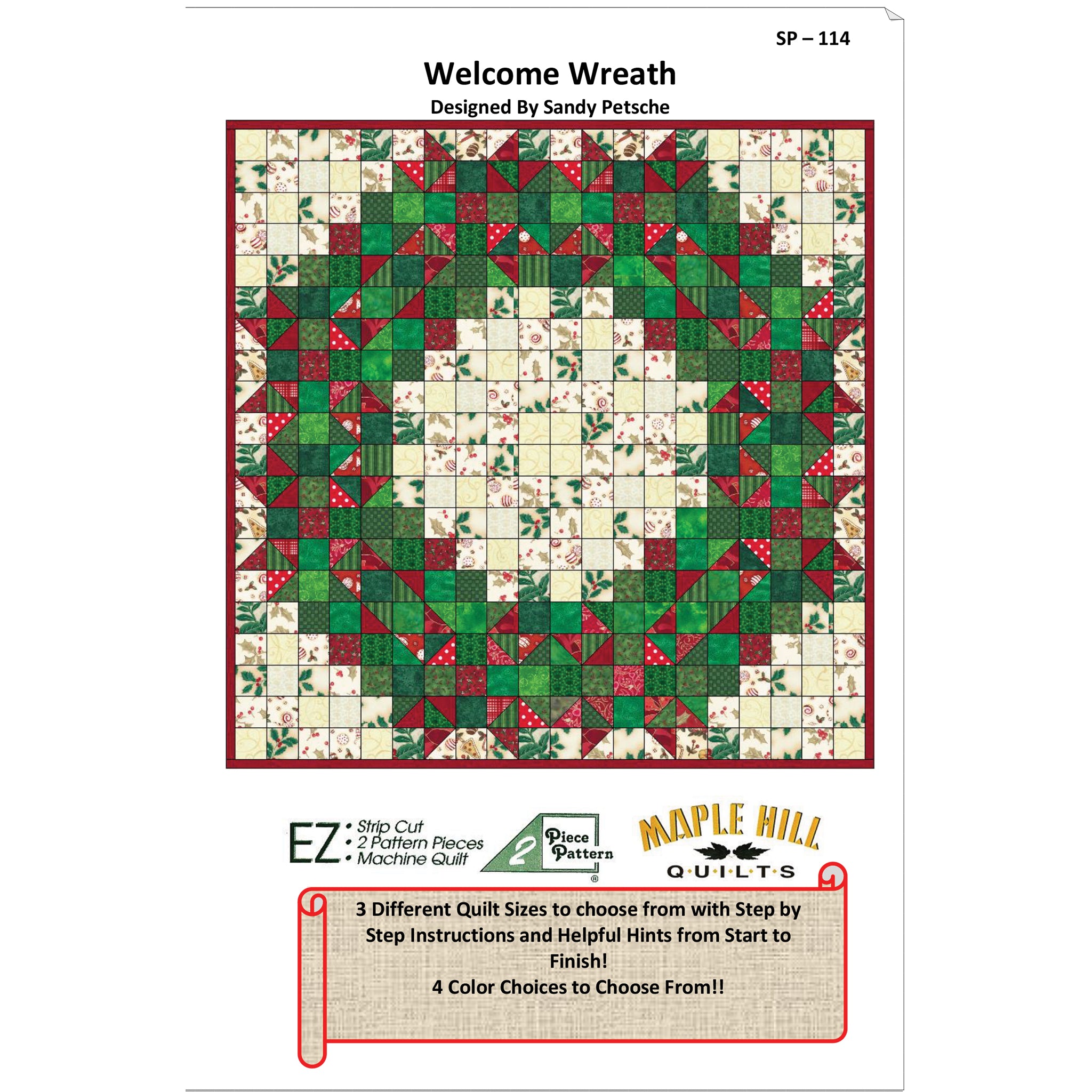 Welcome Wreath Quilt Pattern SP-114 (beginner, wall hanging ...