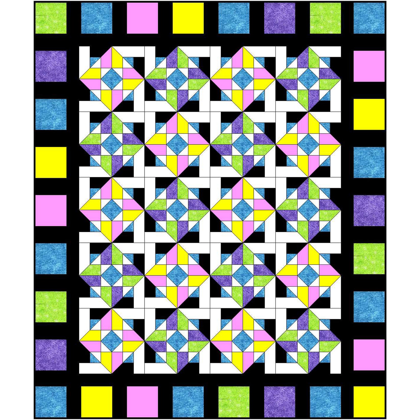 Double Effect Quilt Pattern SQD-111 (advanced beginner, lap and throw ...