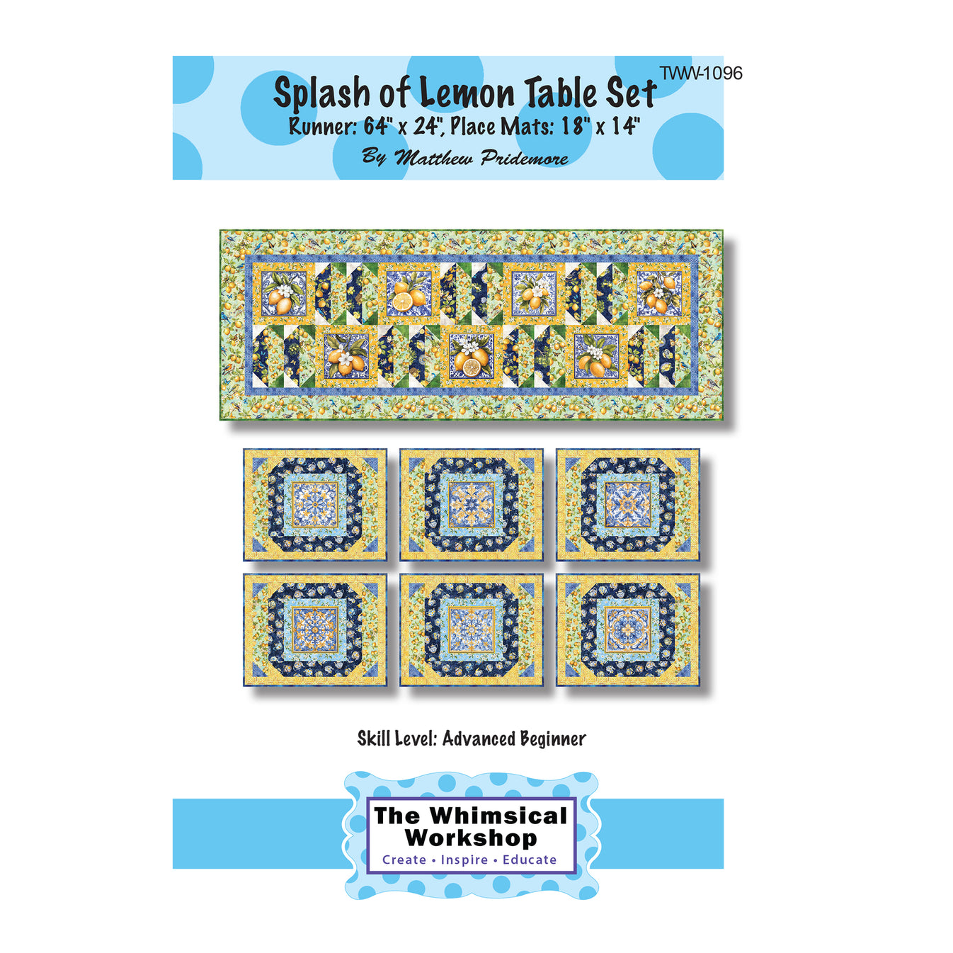 Splash of Lemon Quilted Table Set TWW-1096e - Downloadable Pattern ...