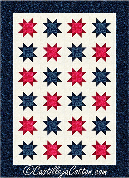 Fat Quarter Liberty Stars Quilt CJC-58762e - Downloadable Pattern ...