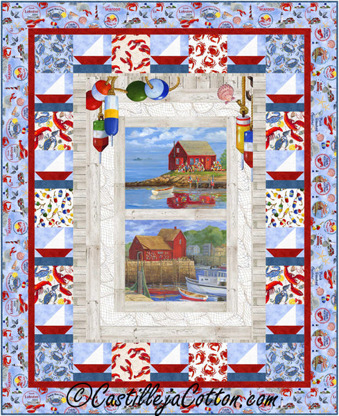 Seafood Catch Quilt Pattern CJC-53481 (advanced beginner, lap, throw ...